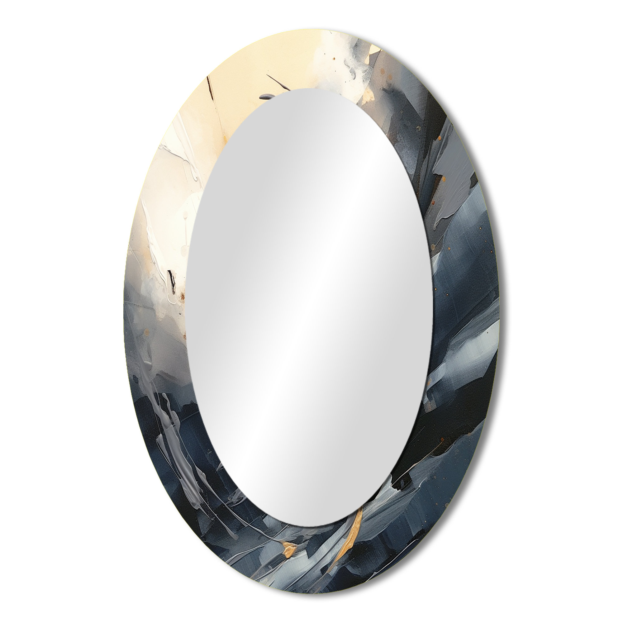 Latitude Run® Yellow Grey Golden Cheerful Sunflowers - Large Oval Wall ...