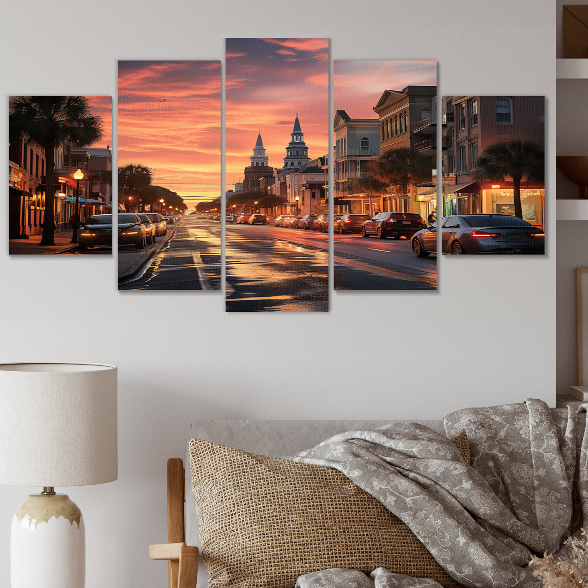 Design Art Charleston Beautiful Cityscape IV - Cityscapes Metal Wall ...