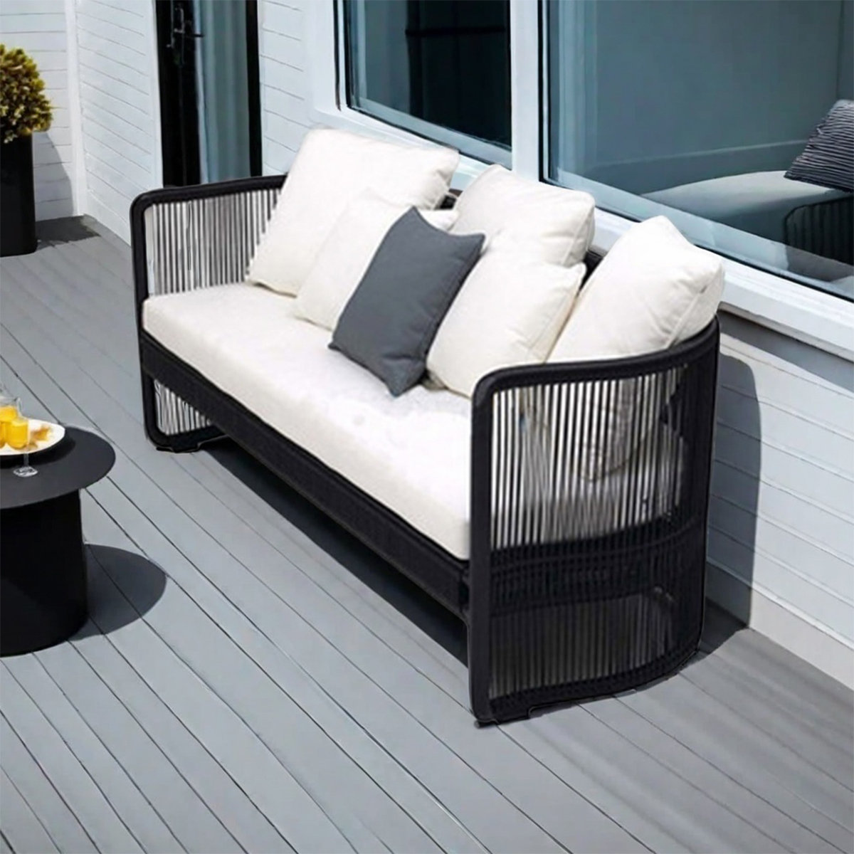 Bayou Breeze Cahan PE rattan outdoor sofa for lazy people to relax ...