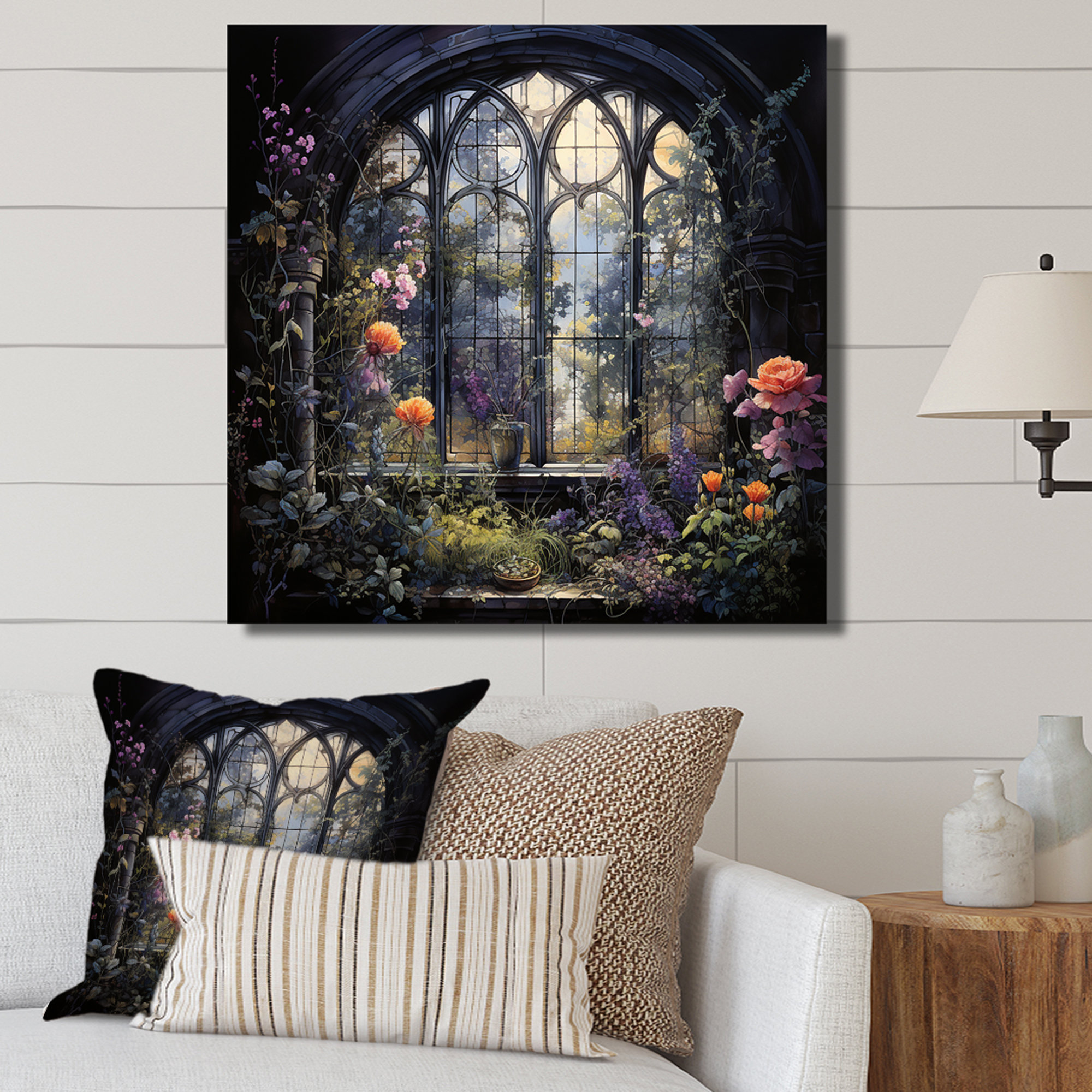 Winston Porter Floral Gothic Church Windows View IV - Floral Window ...