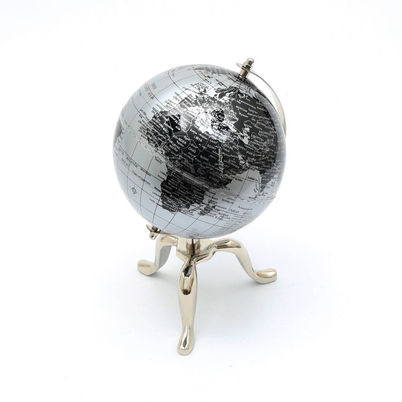 House of Hampton® Tabletop Globe on Aluminum Stand for Home Decor-Table ...
