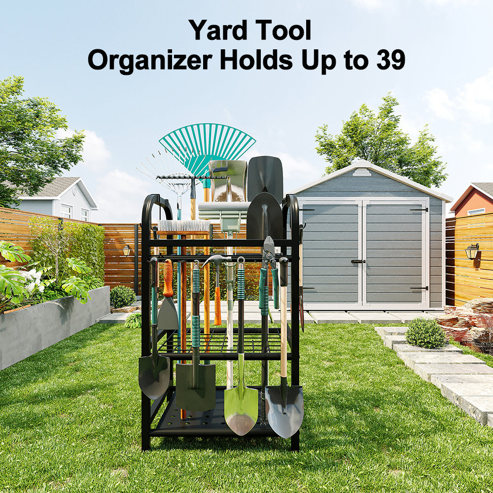 WFX Utility™ Garden Tool Organizer, Yard Tool Holder Rack for Long ...