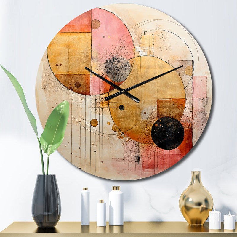 Design Art Escape To Serenity Vintage Pink Gold III - Modern Geometric ...