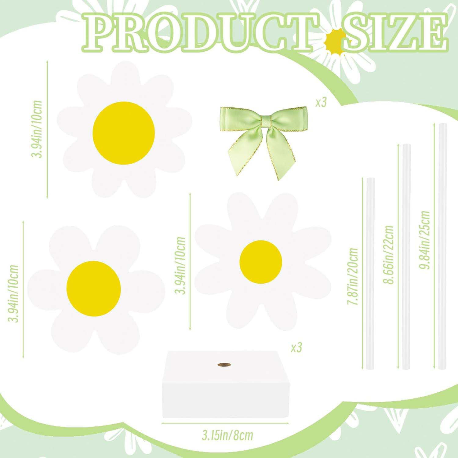 Ophelia & Co. 3 Pcs Daisy Wooden Sign Decor Tall Standing Daisy Block ...