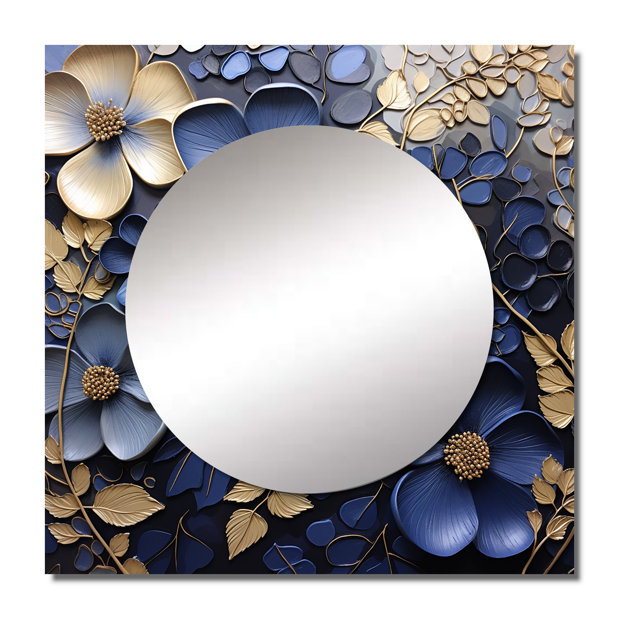 East Urban Home Blondina - Violets Large Square Mirror For Wall Art ...