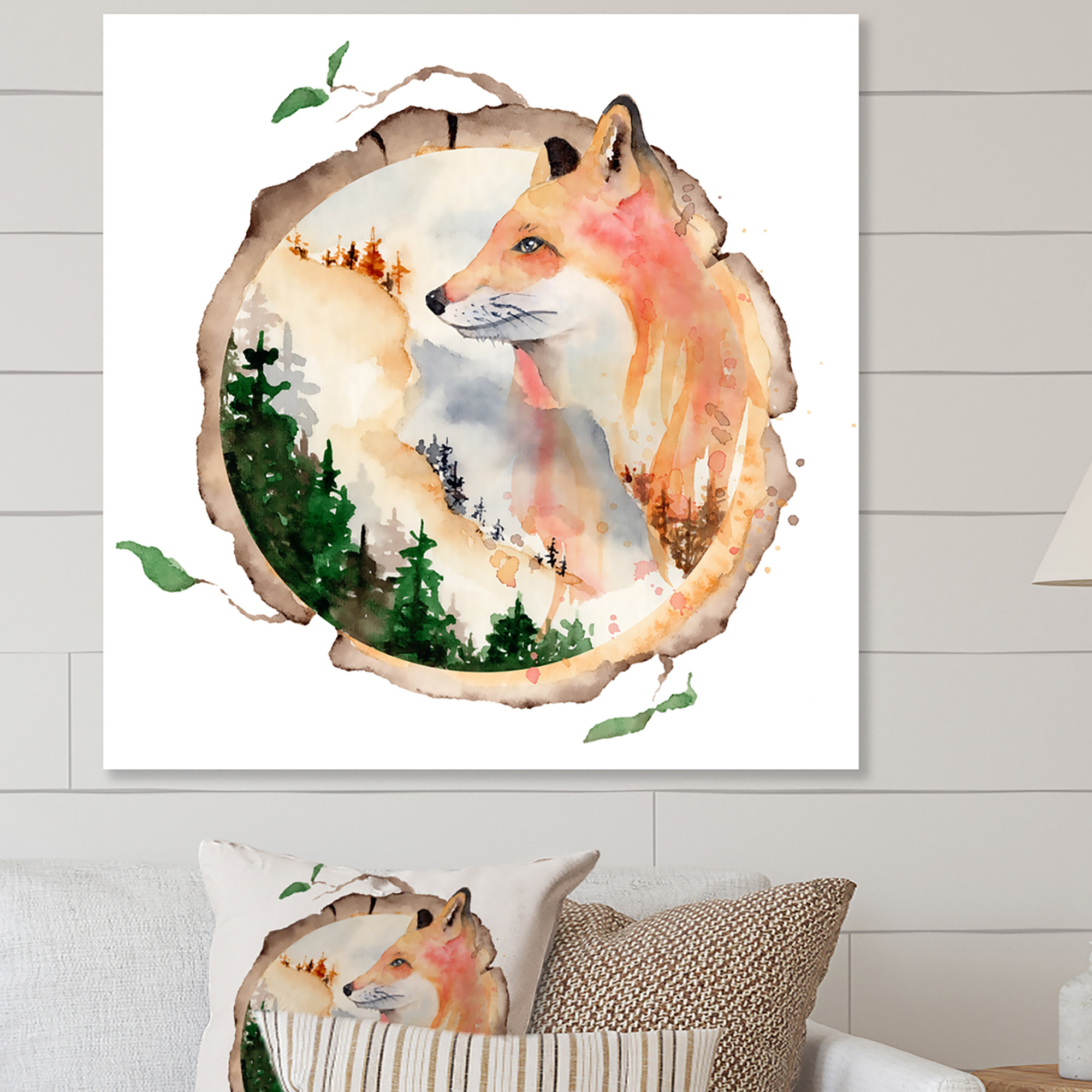 Millwood Pines Pine Wood Fox In Winter Landscape - Traditional Canvas ...