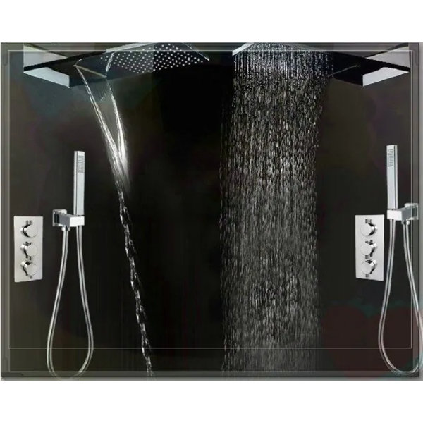 Juno Showers Rain Dual Shower Head with 2.5 GPM Flow Rate and Chrome ...