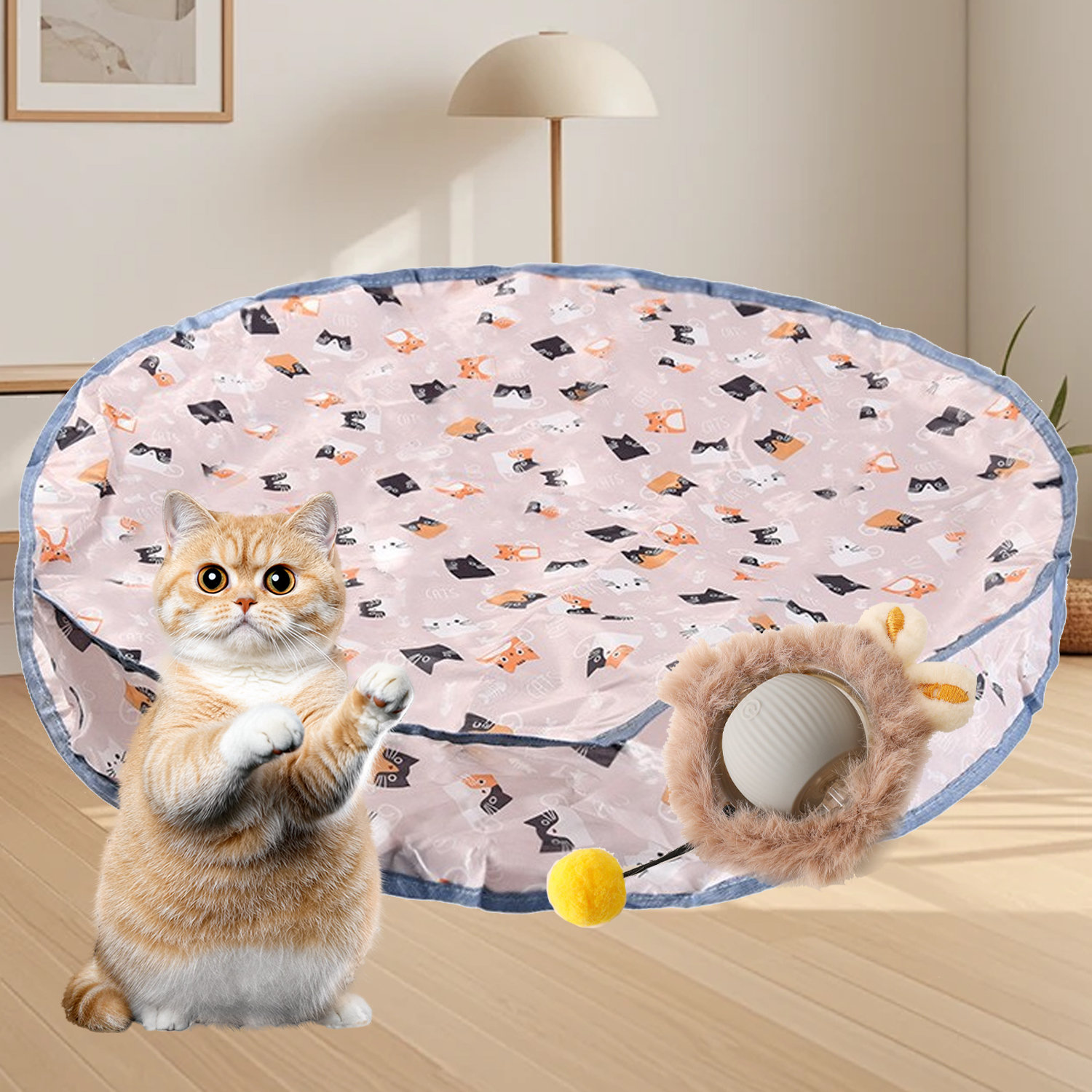 Tucker Murphy Pet™ Interactive Cat Toys Fast Moving Ball In Play Mat ...