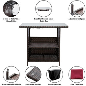 Latitude Run® Bar Counter With Wicker Outer Material & Reviews | Wayfair