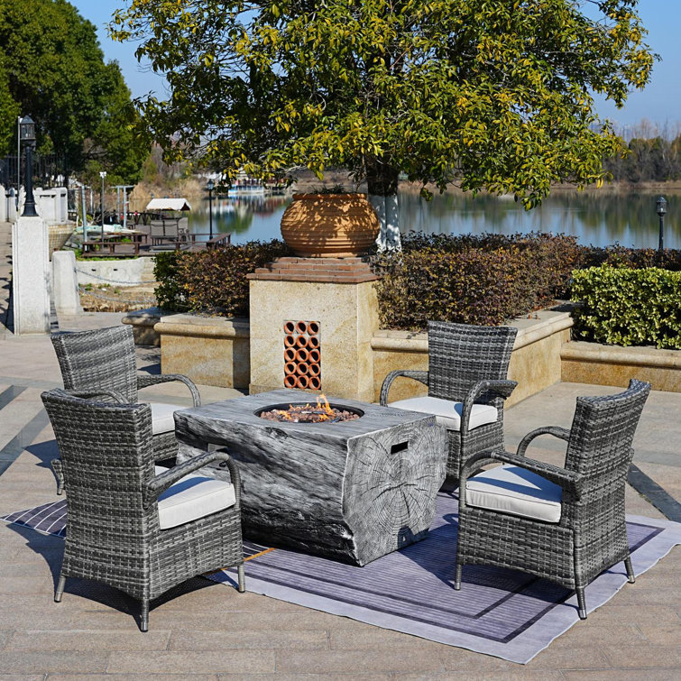DirectWicker 5 Piece Complete Patio Set with Cushions | Wayfair