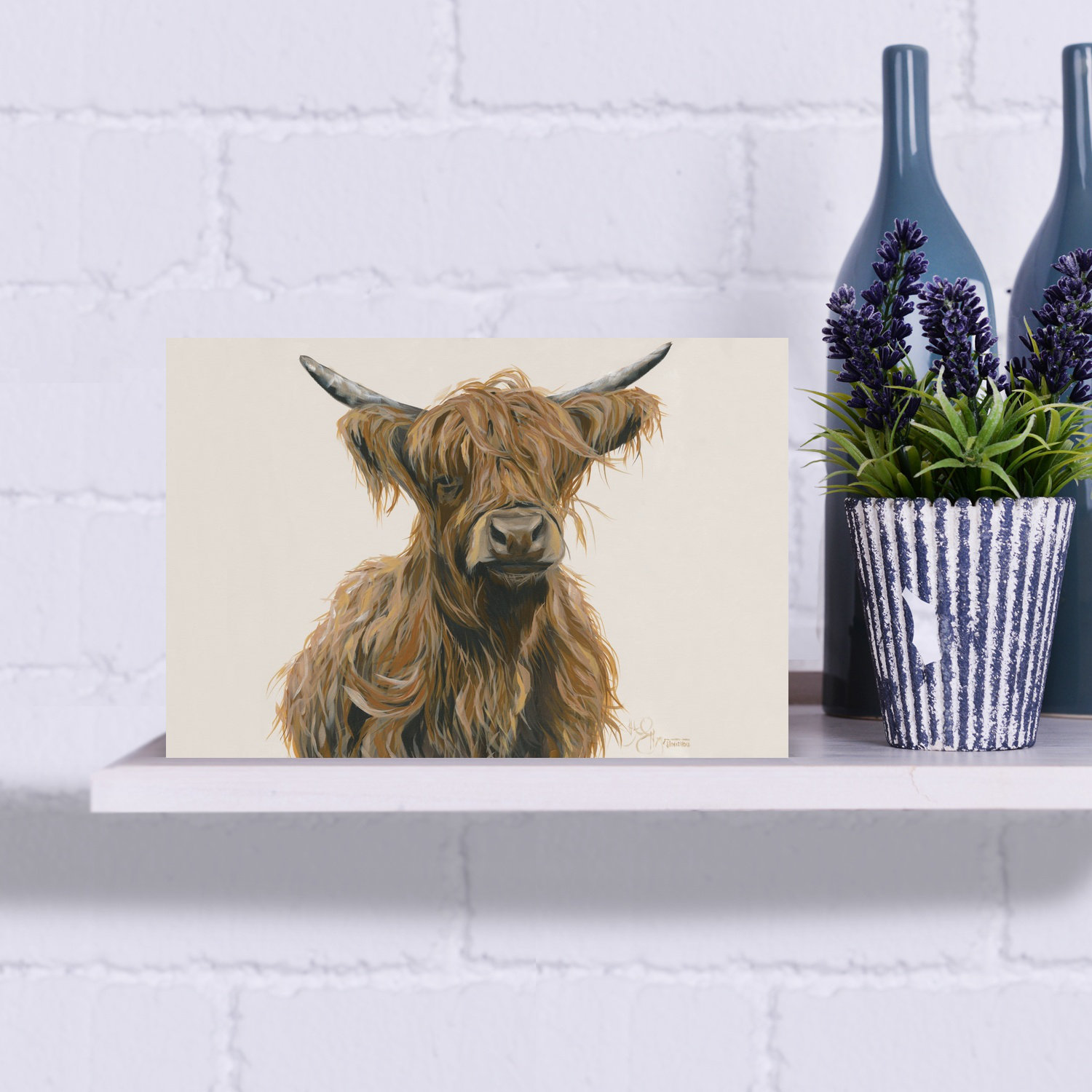 Latitude Run® Highland Harry Contemporary Cow Portrait Art | Wayfair