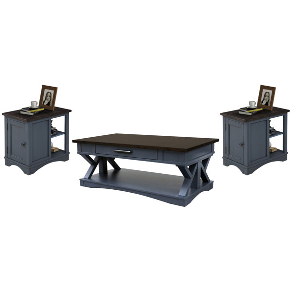 Rosalind Wheeler Cocktail Table With 2 Chairside Tables & Reviews | Wayfair