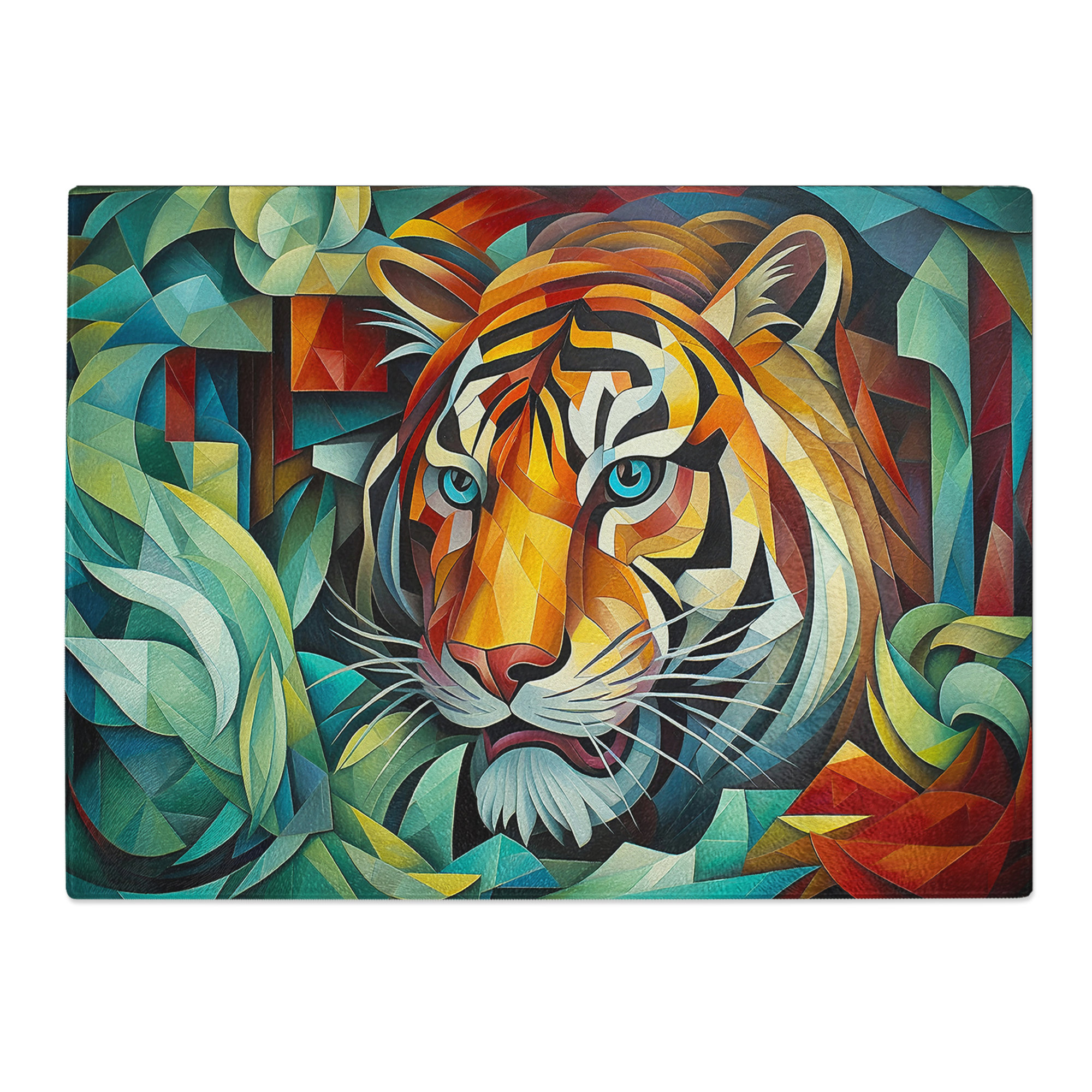 Metro Lane Tiger Cubism Glass Chopping Board | Wayfair.co.uk