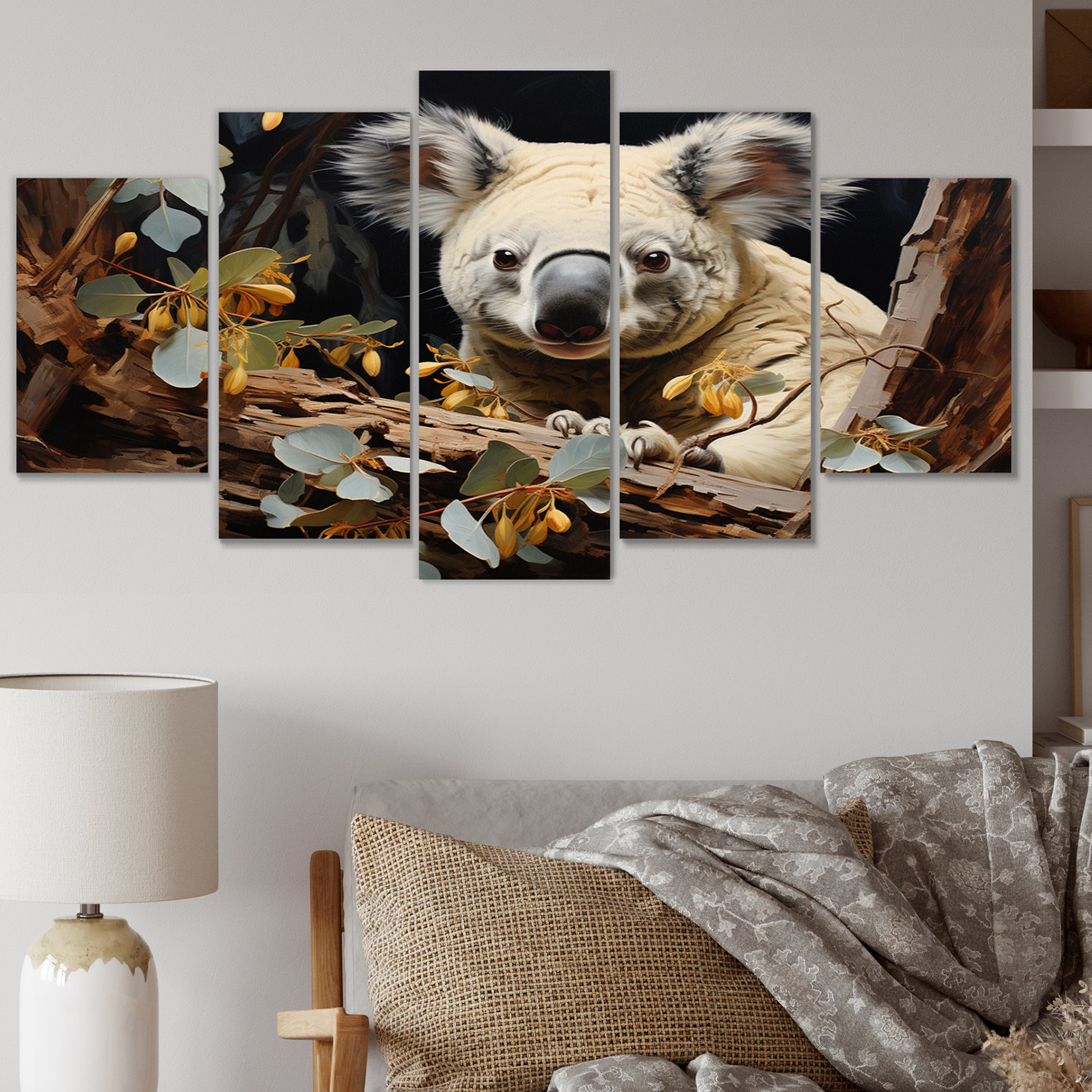 Millwood Pines Koala Kudos - Animals Canvas Art Print - 5 Panels | Wayfair