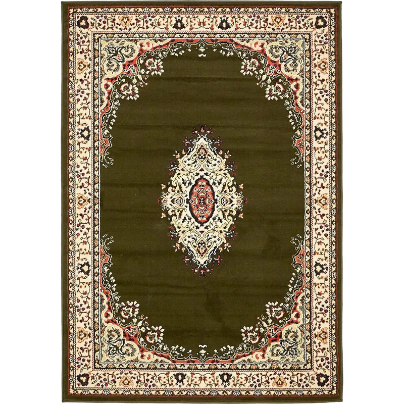 World Menagerie Balthrop Floral Green Area Rug & Reviews | Wayfair