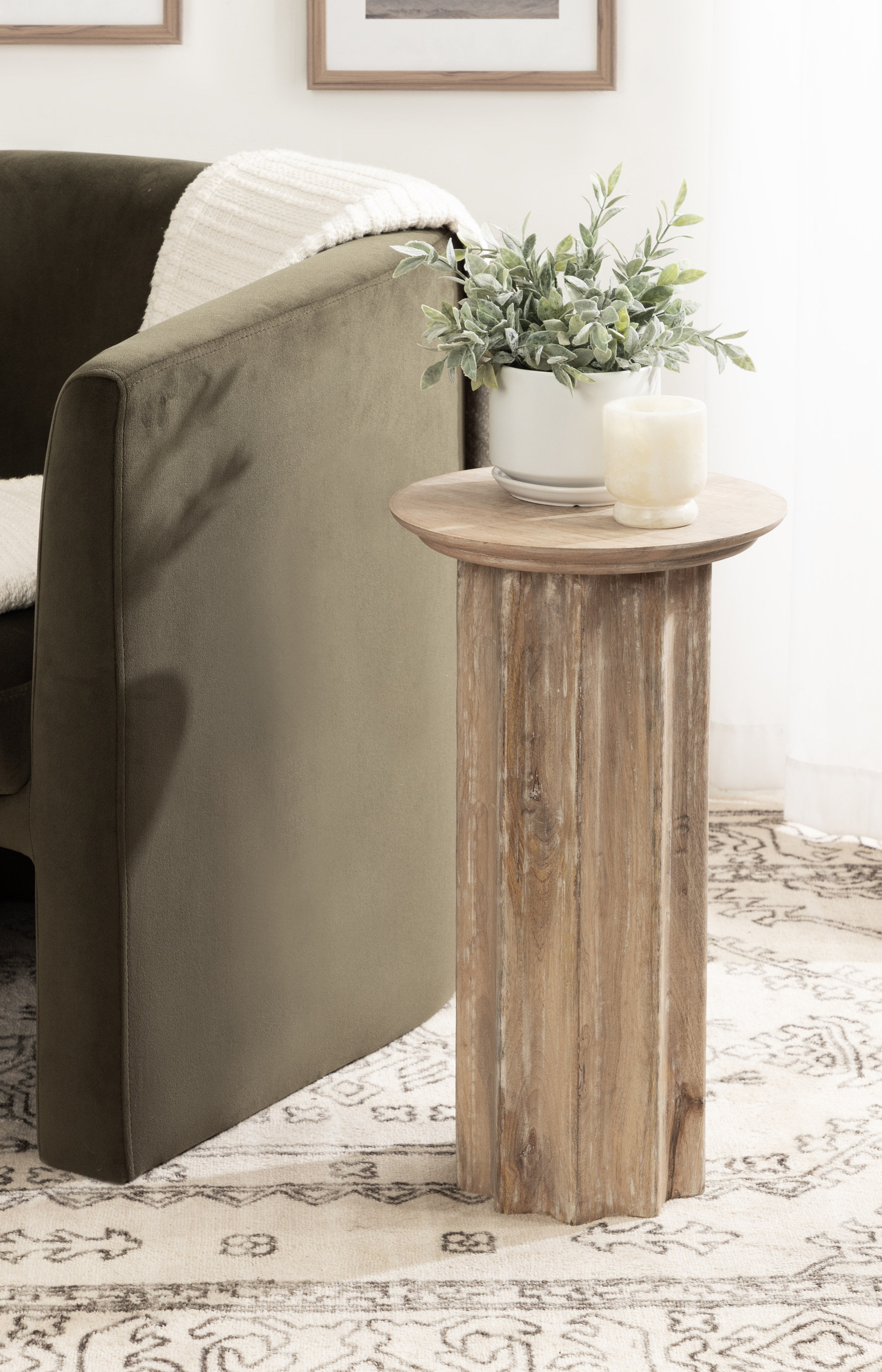Lark Manor™ Scalloped Round Wood Side Table | Wayfair