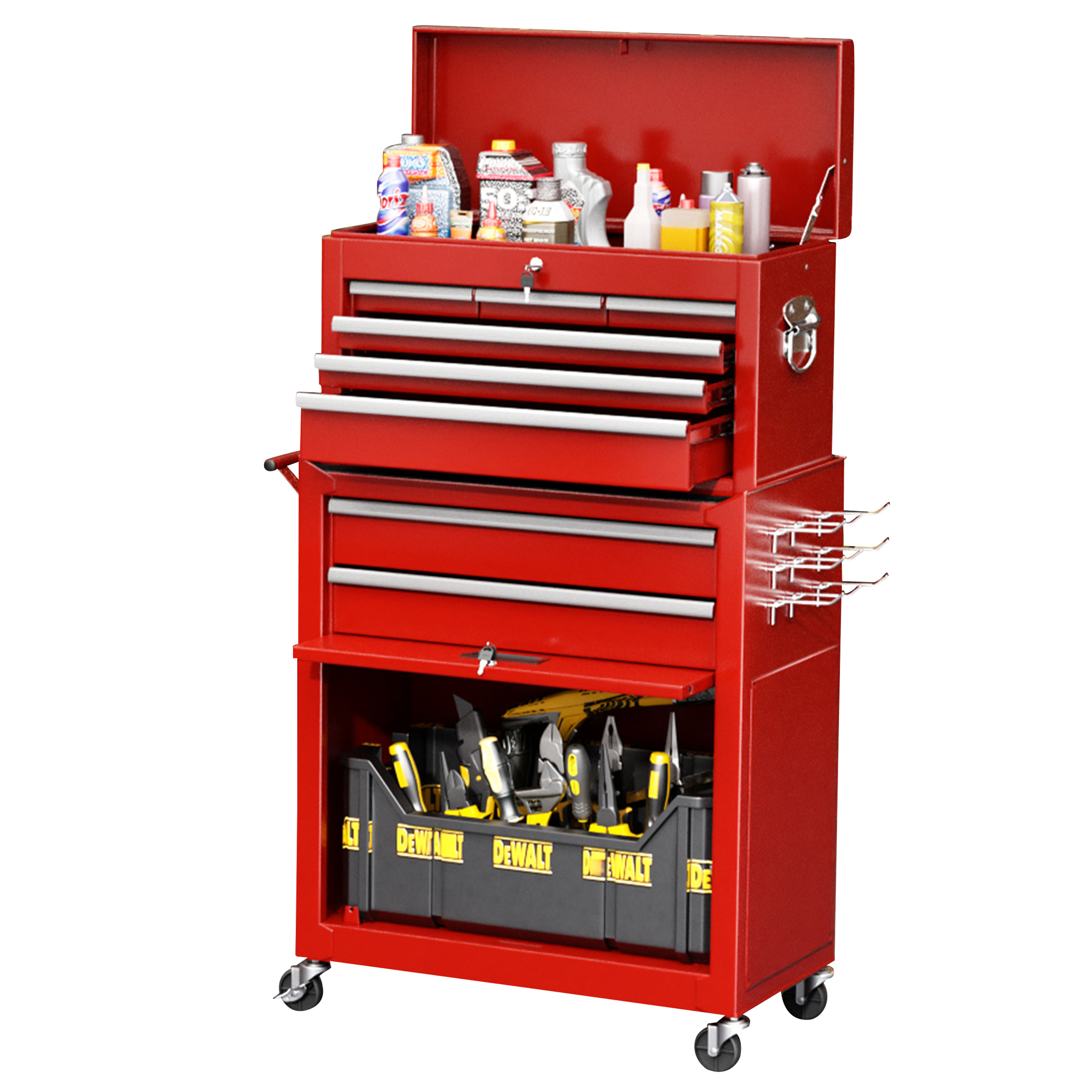 WFX Utility™ 8 Drawers Rolling Tool Chest, 2-in-1 Detachable Metal Tool ...