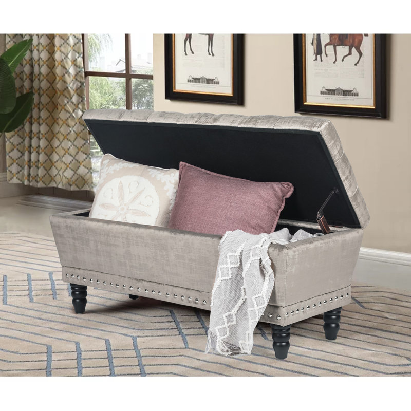 Canora Grey Lorinda Flip Top Upholstered Storage Bench & Reviews | Wayfair