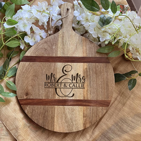 LuxeDesigns Wood Pizza Paddle Board w/ 3 Felt Pads Underneath with ...