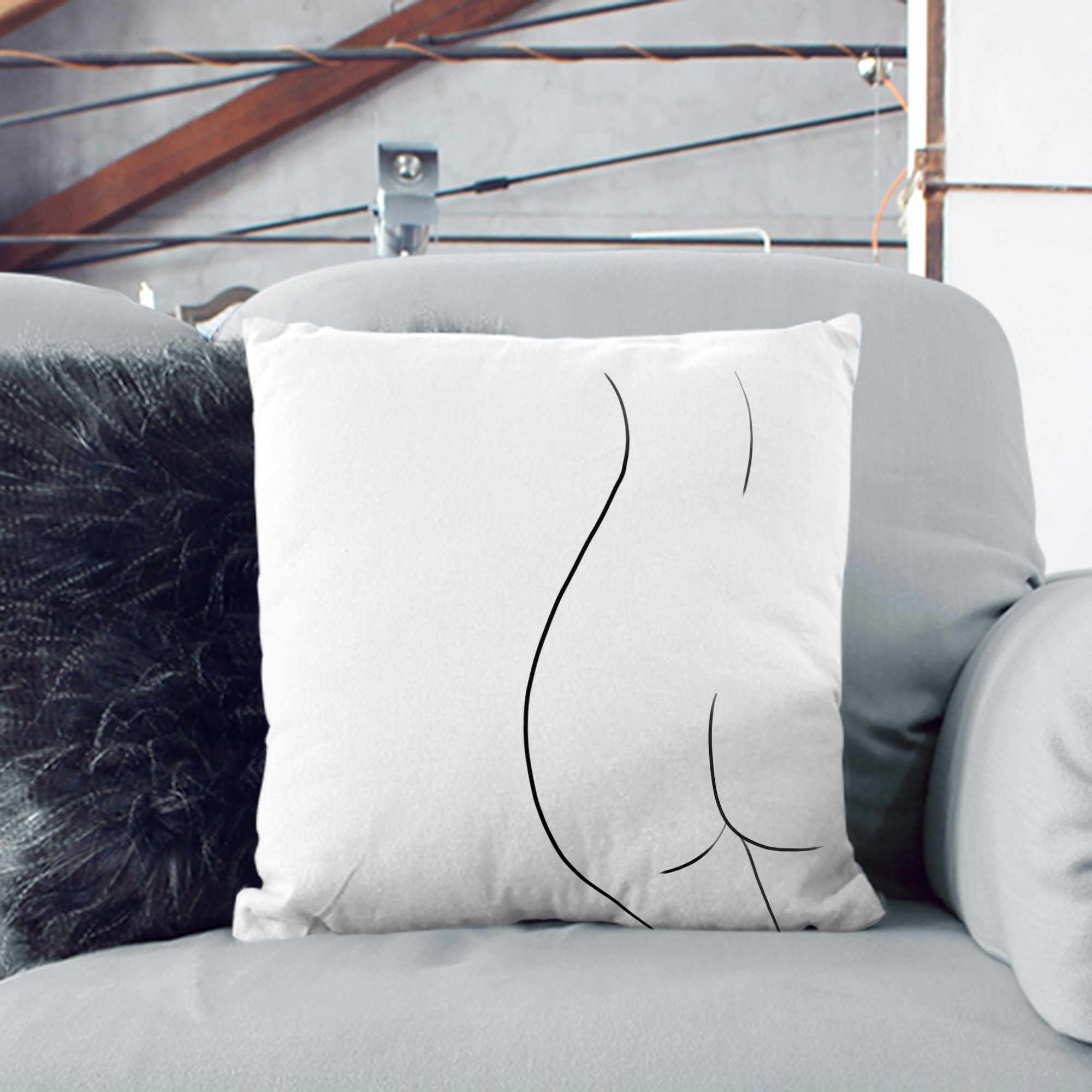 East Urban Home Line Female Form Scatter Cushion | Wayfair.co.uk