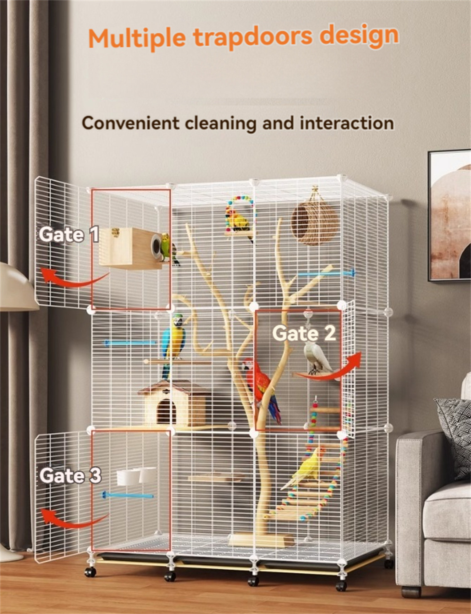 Tucker Murphy Pet™ Luxury Parrot Cage - Specialized For Grey Parrots ...