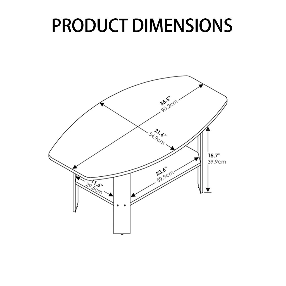 VEENOVA Simple Design Coffee Table For Living Room, Bedroom, Apartment ...