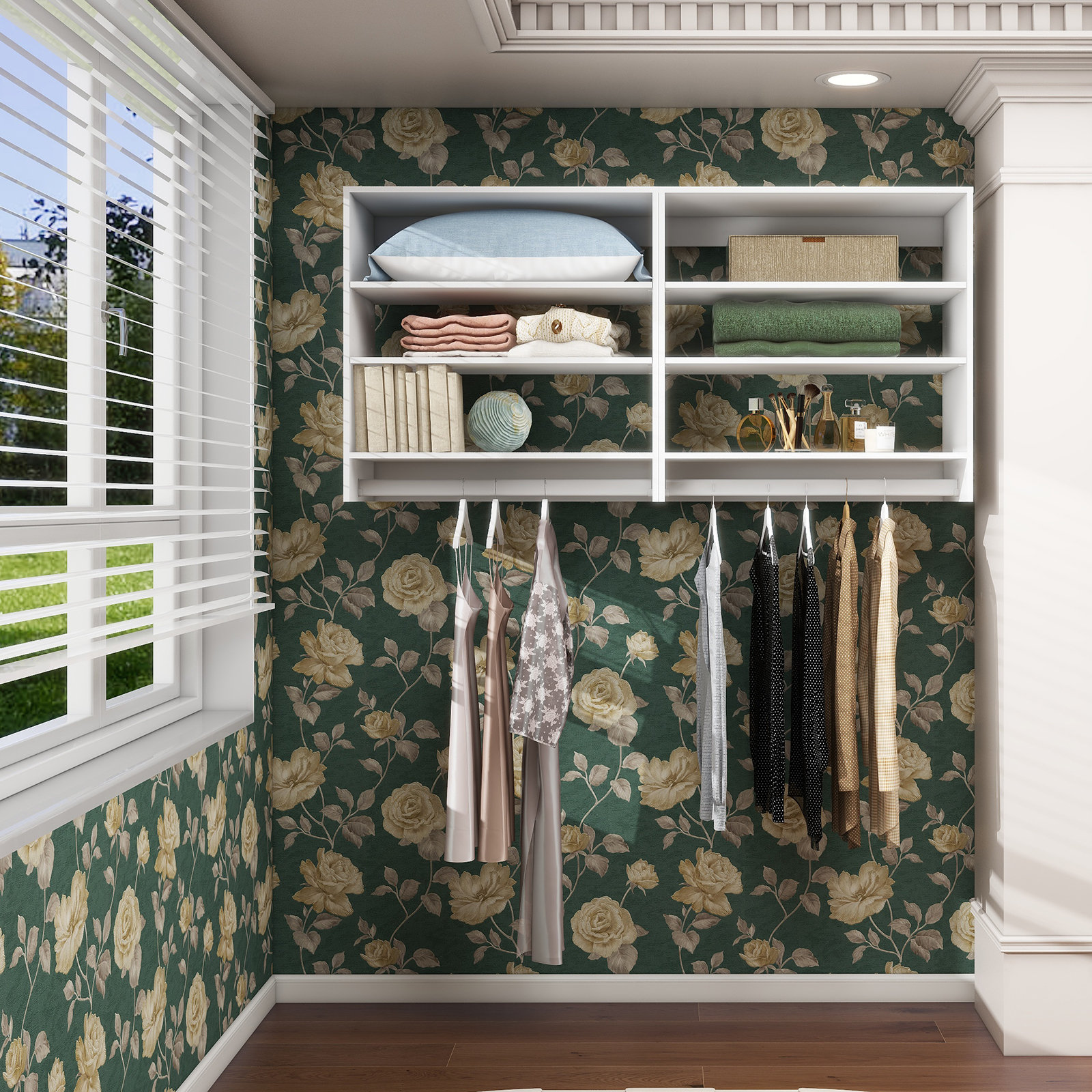 Latitude Run® White Closet Organizer System with 2 Modular Units ...