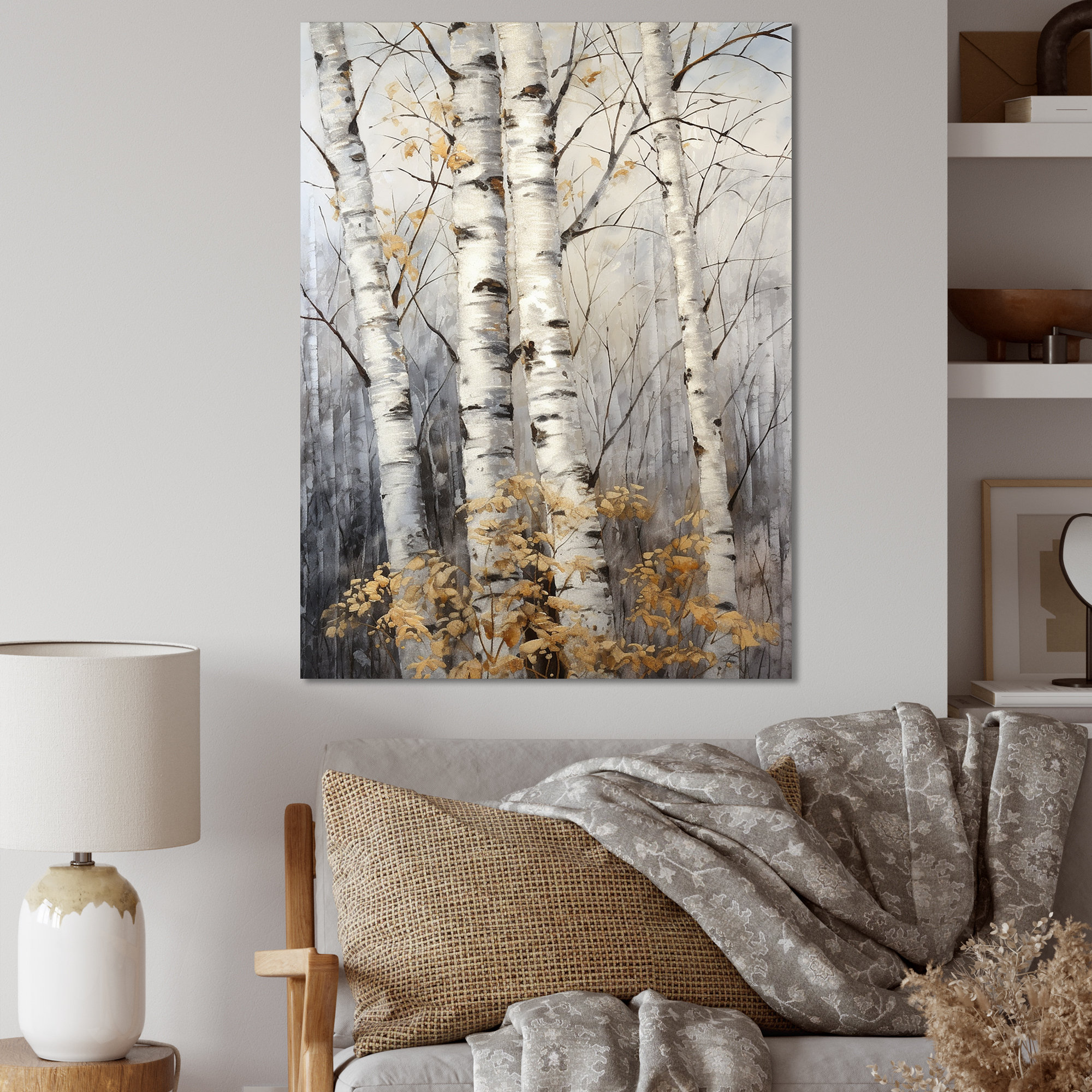 Millwood Pines Silver Tree Birchs Breath I - Tree Birch Canvas Wall Art ...
