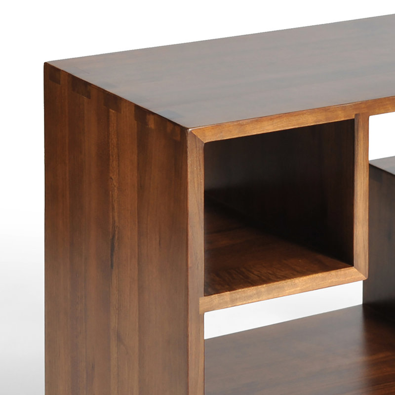 Corrigan Studio® Sahiti 24" H x 33" W Solid Wood Geometric Bookcase ...