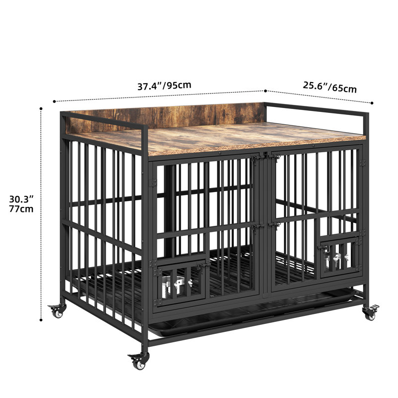 Archie & Oscar™ Double Heavyd-Duty Dog Crate With Feeding Bowl, Mat ...