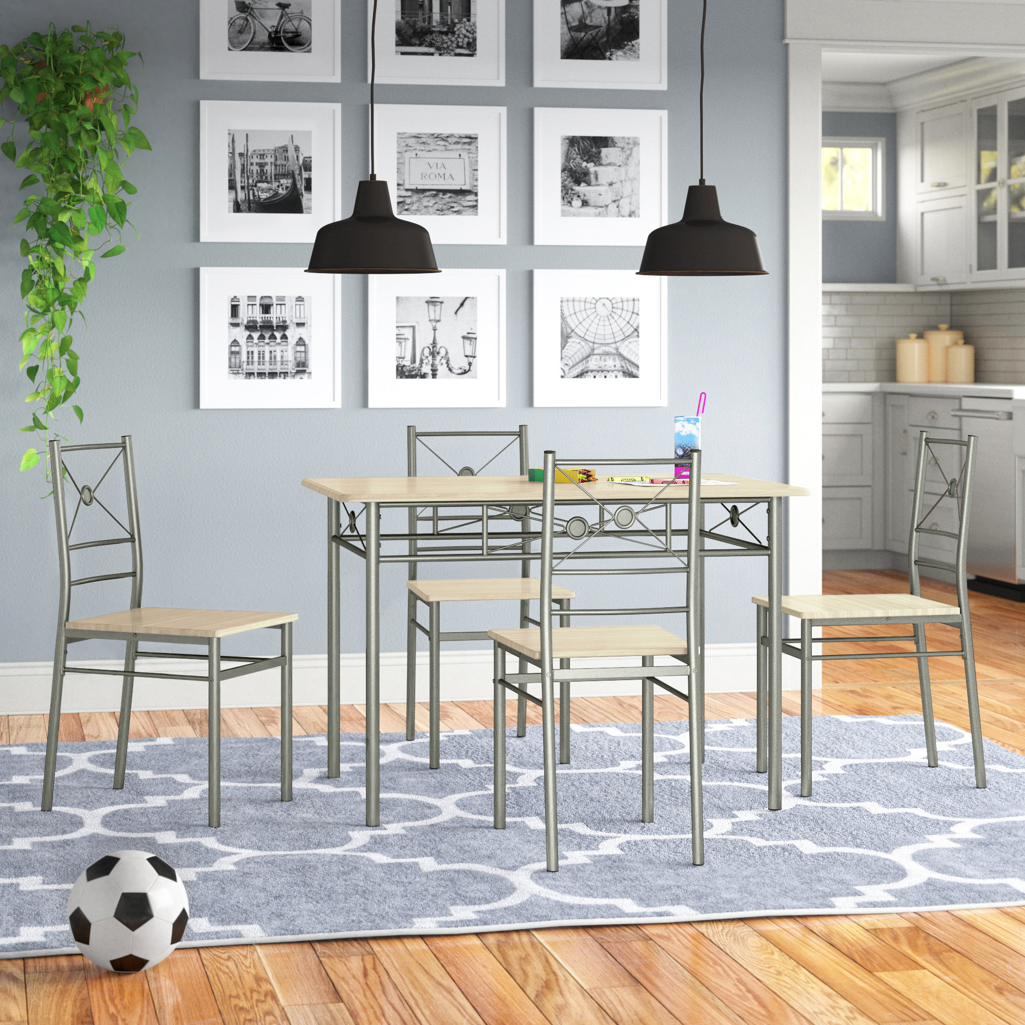 17 Stories Pawel 5-piece Rectangular Dining Set & Reviews - Wayfair Canada