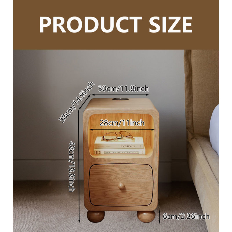 Latitude Run® Mulham Solid Wood Nightstand | Wayfair