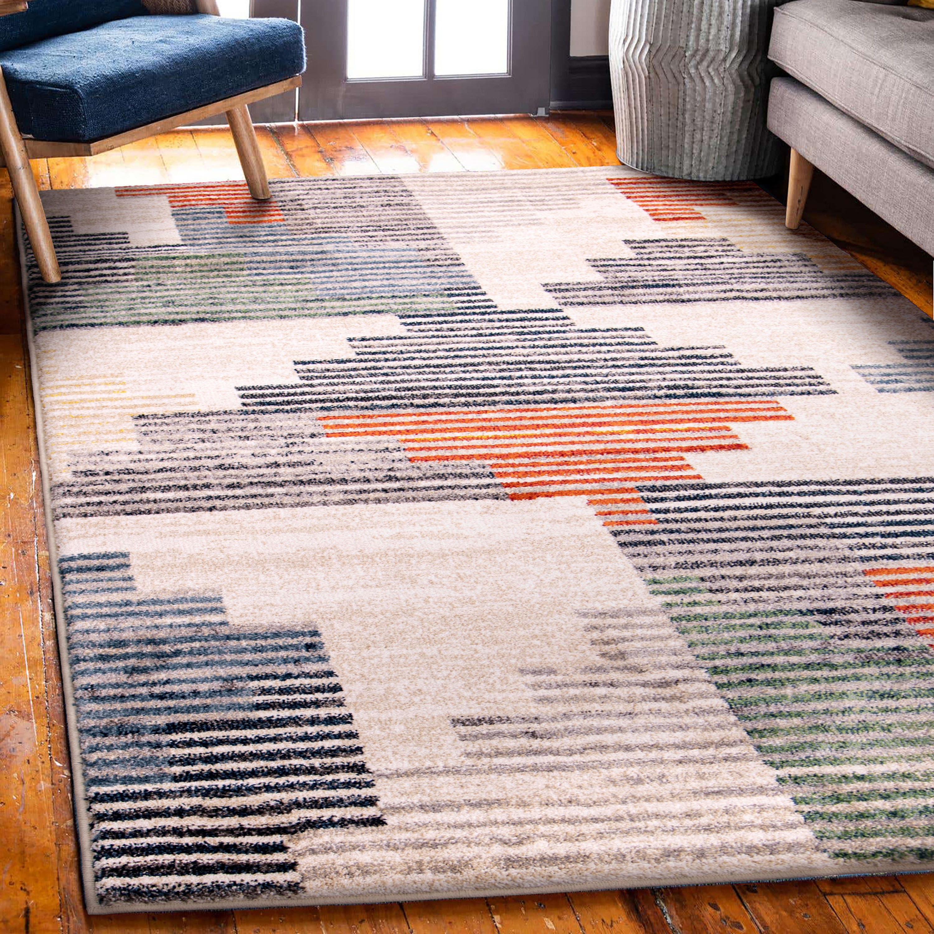 Union Rustic Annelie Geometric Multi Stain Resistant Area Rug | Wayfair
