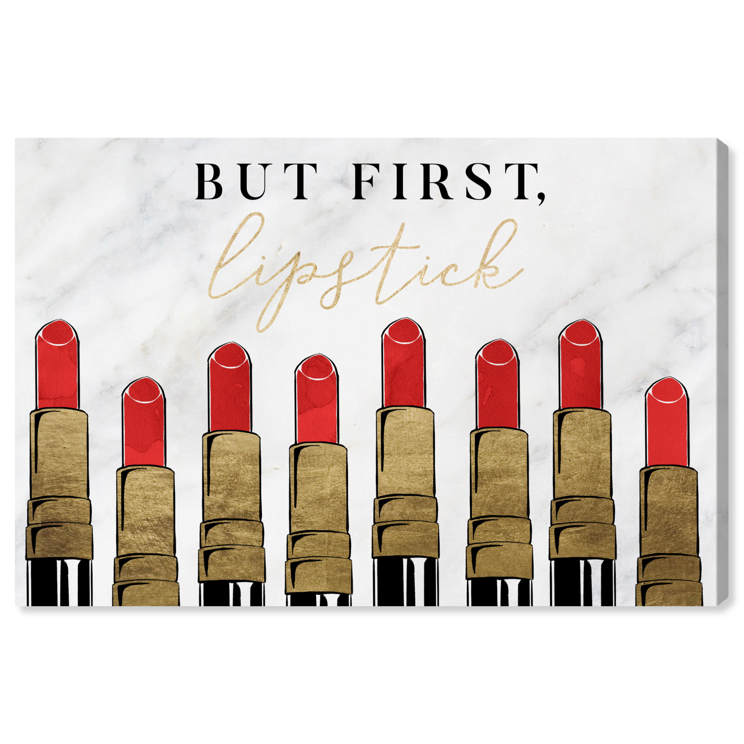 House of Hampton® 'Lipstick First' Graphic Art Print | Wayfair