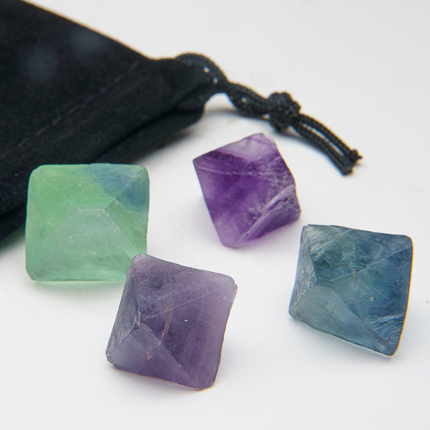 Astro Gallery of Gems Four Translucent Fluorite Palm Crystals (Small ...