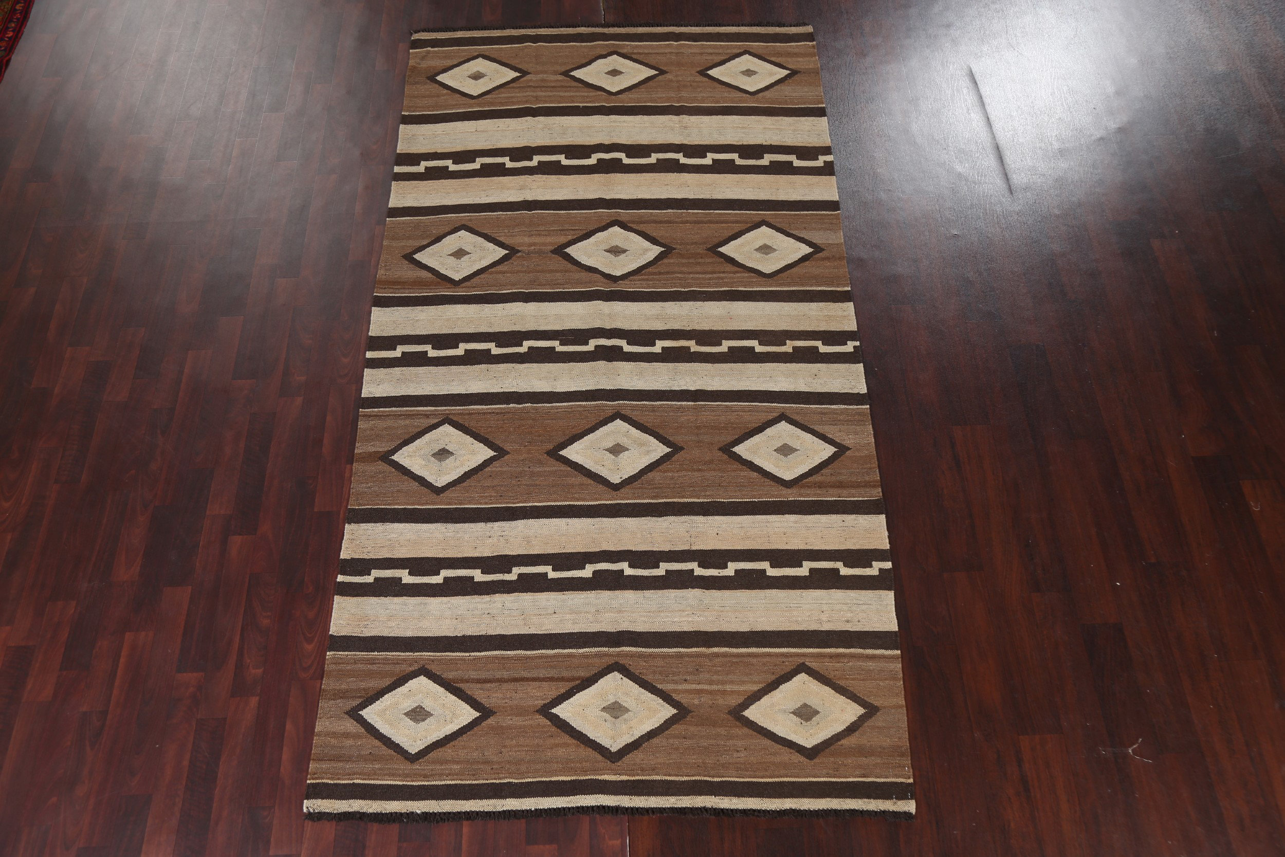 Foundry Select Geometric Kilim Natural Dye Wool Rug 6x10 | Wayfair