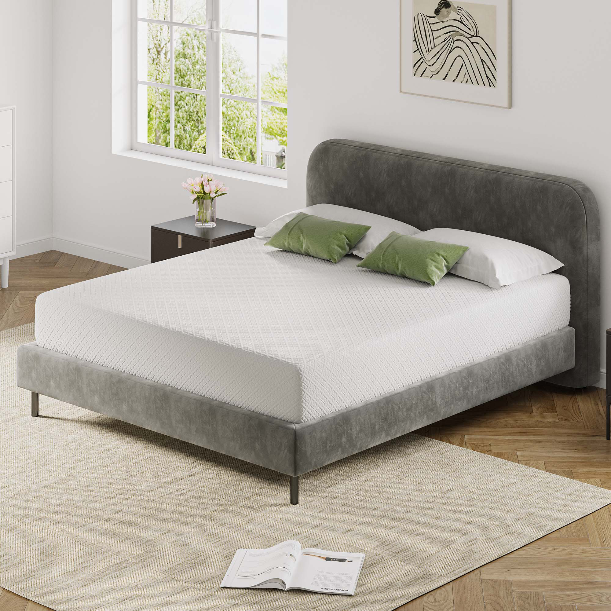 Alwyn Home Dessel 8'' Medium Gel Memory Foam Mattress, Bamboo Charcoal ...