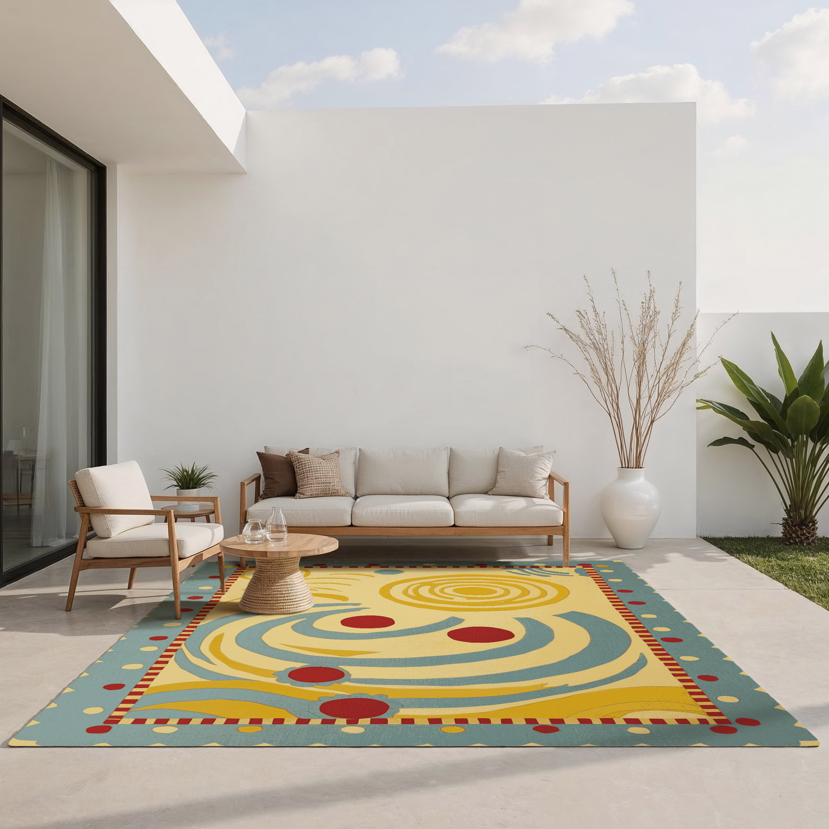 Wrought Studio™ Cheeky Glow Indoor And Outdoor Area Rug | Wayfair
