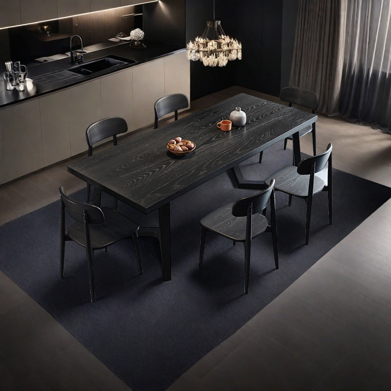 RESROS Solid Ash Wood Dining Table with Triangular Leg St - Wayfair Canada