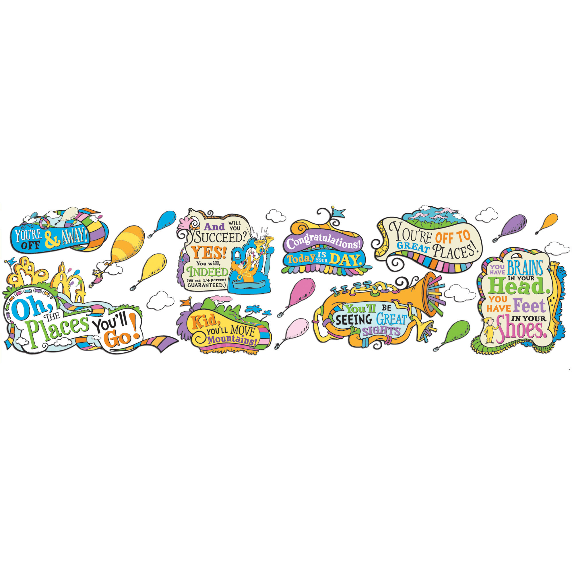 Eureka Oh The Places You'll Go Bulletin Board Set | Wayfair