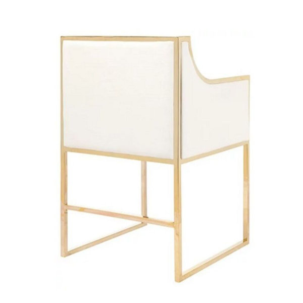 lobby&hotel Bella White/Gold Chair | Wayfair