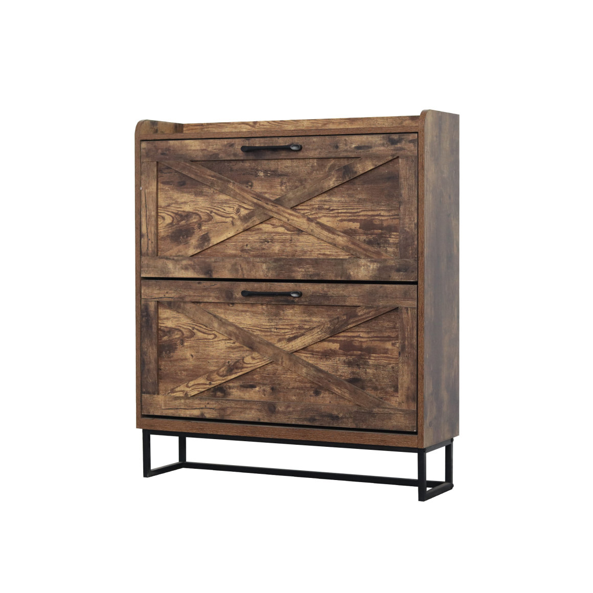 Gracie Oaks Shoe Storage Cabinet With 2 Flip Drawers, Freestanding ...