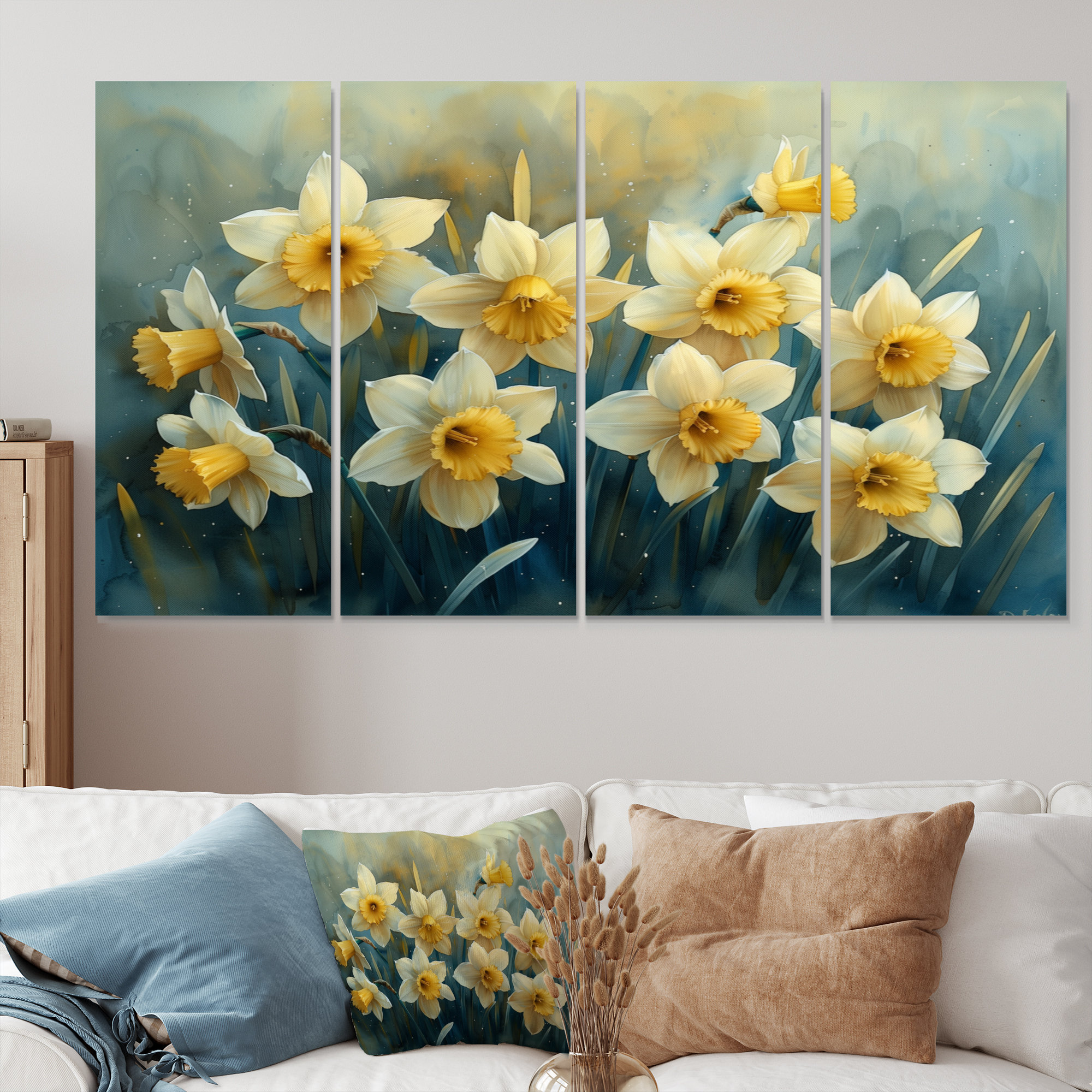 Lark Manor™ White Yellow Garden Of Life Daffodils - Daffodils Wall ...