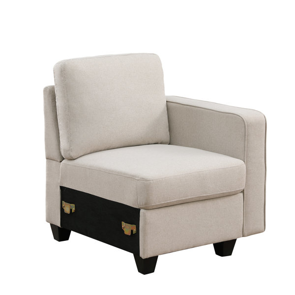 Ebern Designs Solina Linen Reversible Modular Corner Sectional Sofa ...