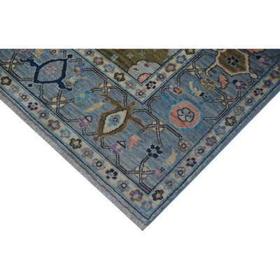 Bokara Rug Co., Inc. Handmade Hand-Knotted Wool Blue/Brown/Gray Rug ...