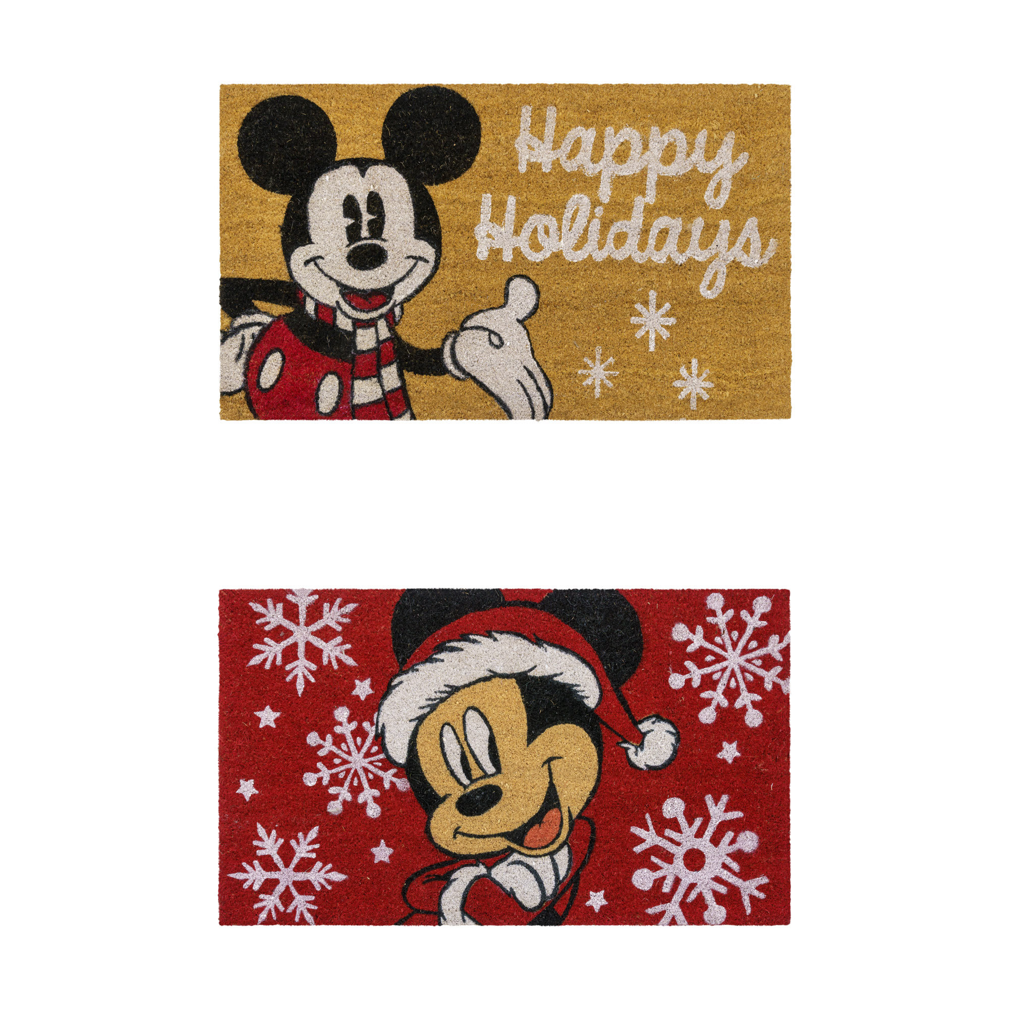 Disney 2-Piece Licensed Disney Mickey Mouse Santa Xmas Coir Door Mats ...