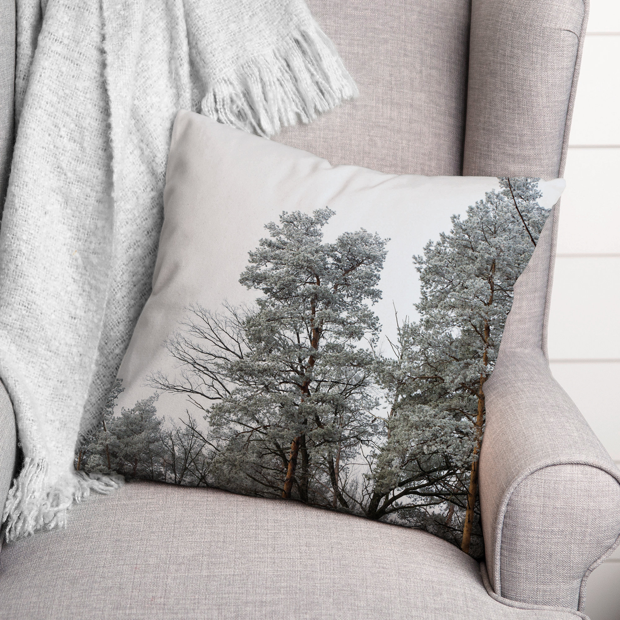 Designs Direct Creative Group Dusty Trees Square Pillow Cover and ...