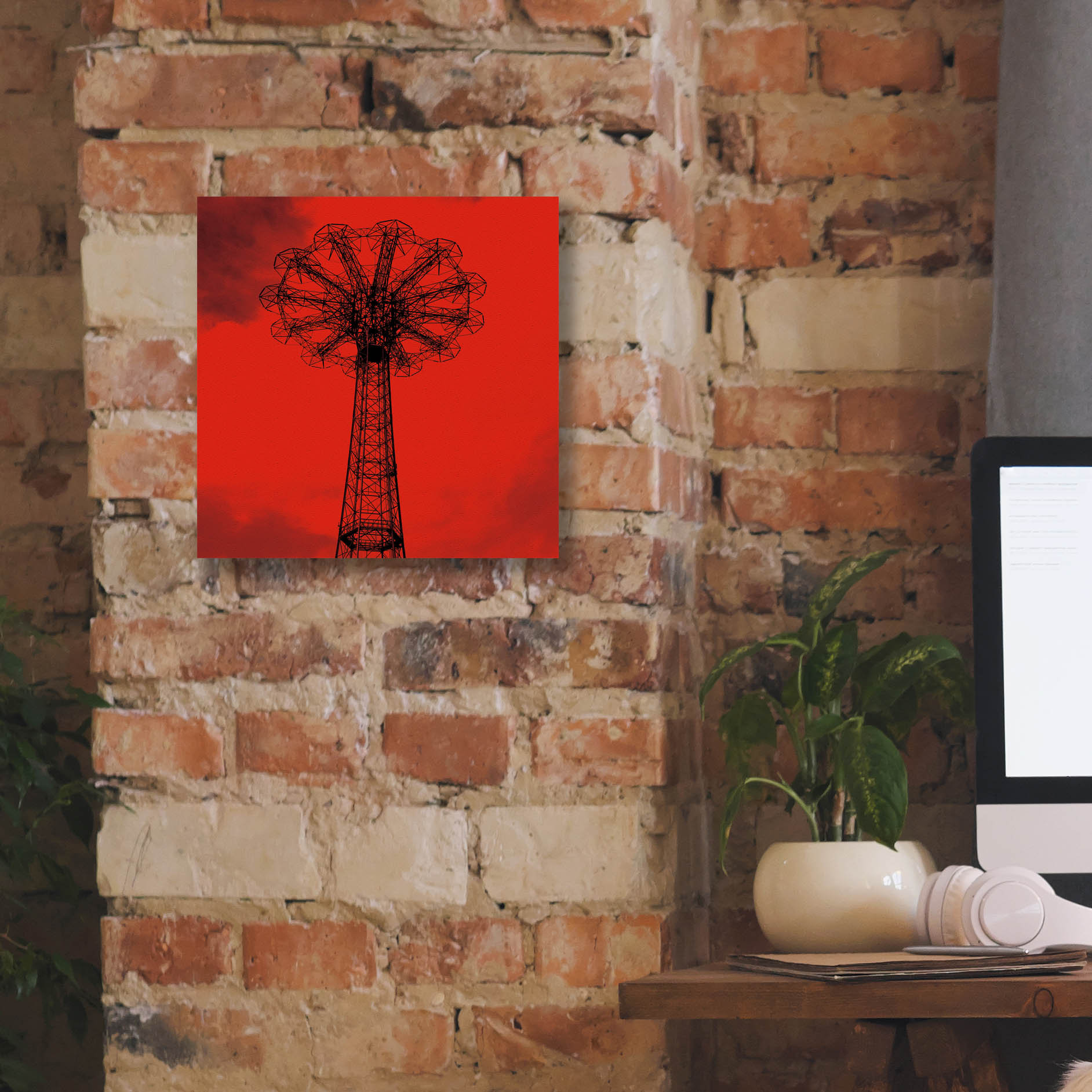 Winston Porter 'Red Parachute Jump' by Erin Clark Canvas Wall Art | Wayfair