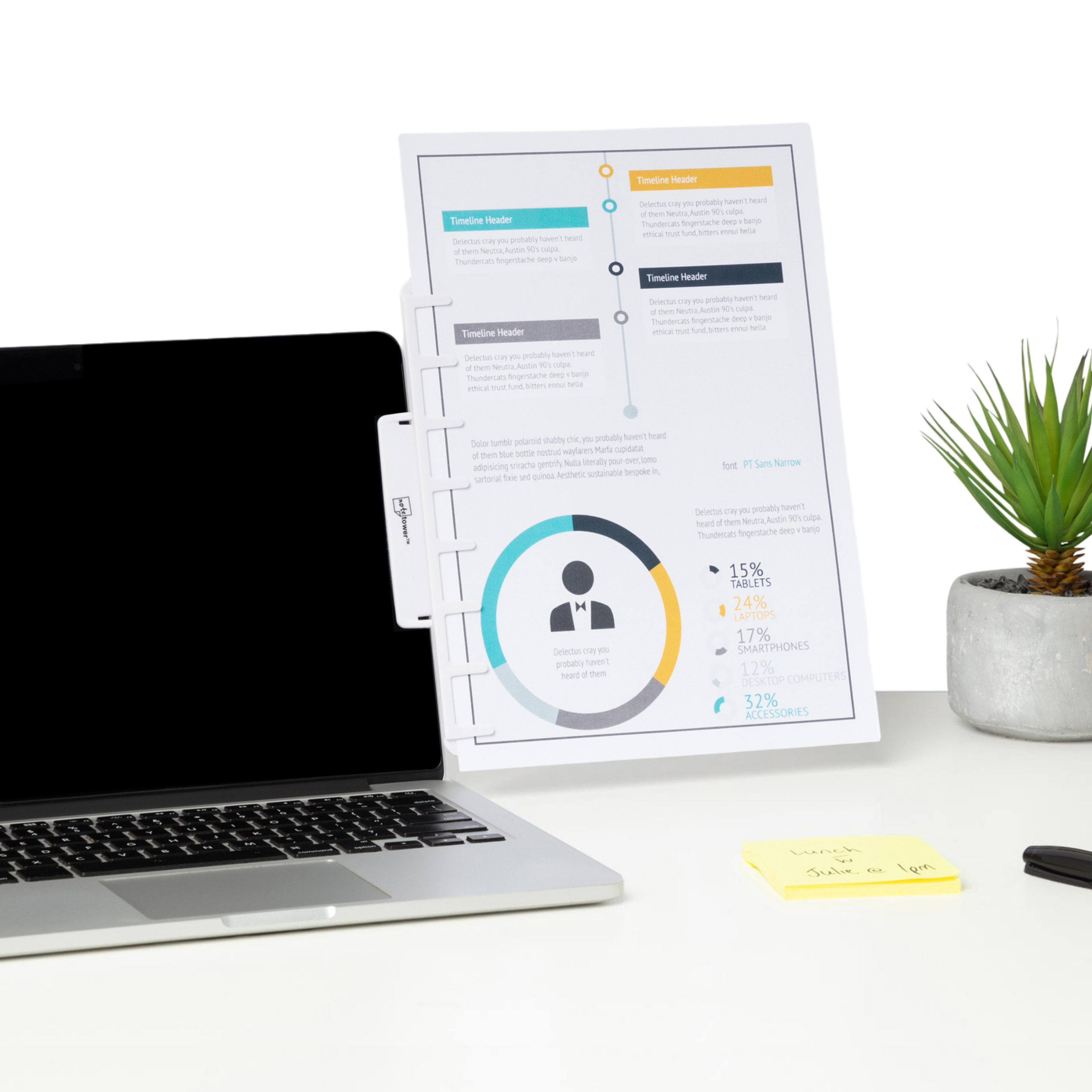 Note Tower Portable Monitor Document Holder For Laptop & Desktop ...