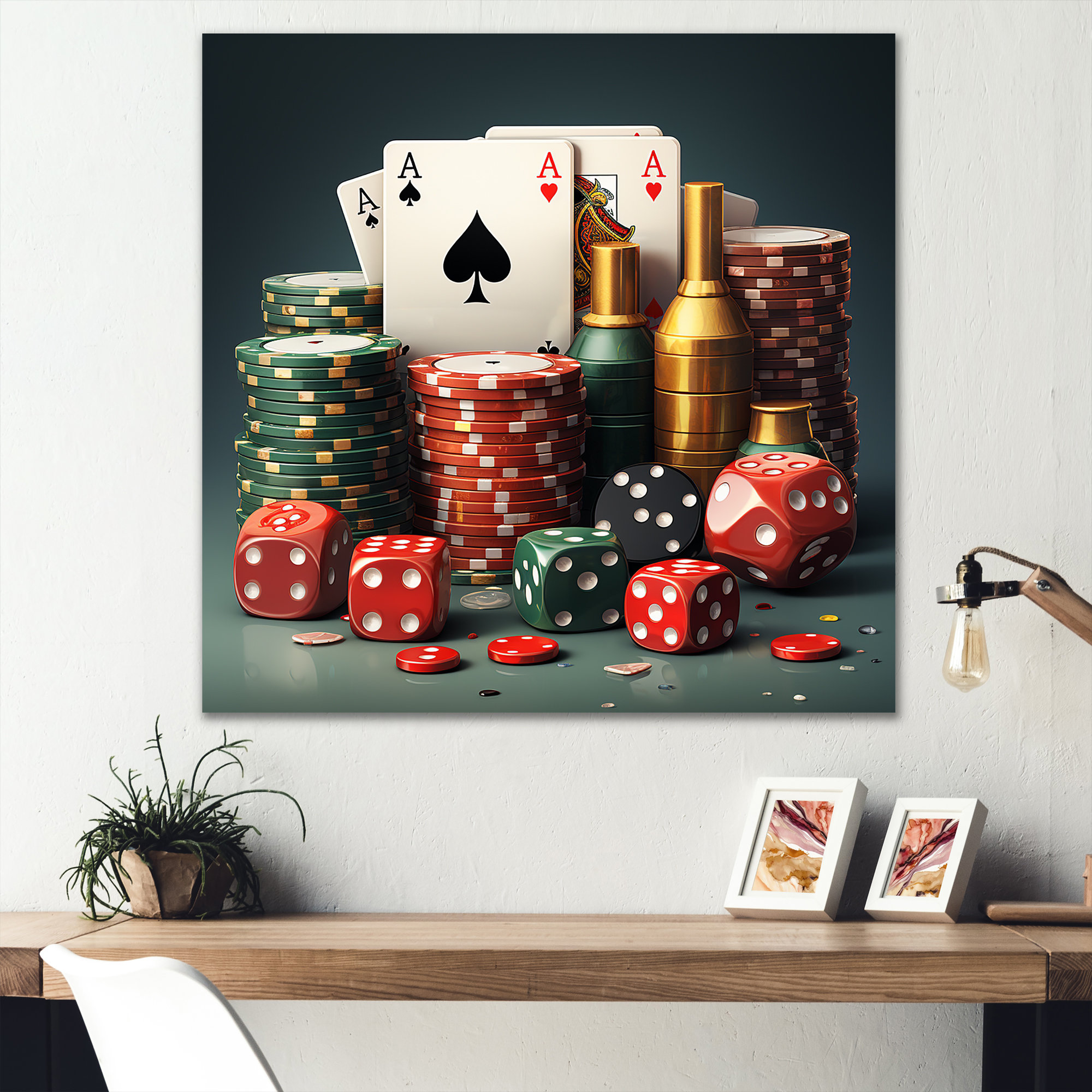 Winston Porter Casino Gambling Icons Poker I - Casinos / Race Tracks Wall Art | Wayfair